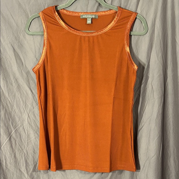 Kate & Mallory | Tops | Kate Mallory Burnt Orange Ribbed Tank Top ...